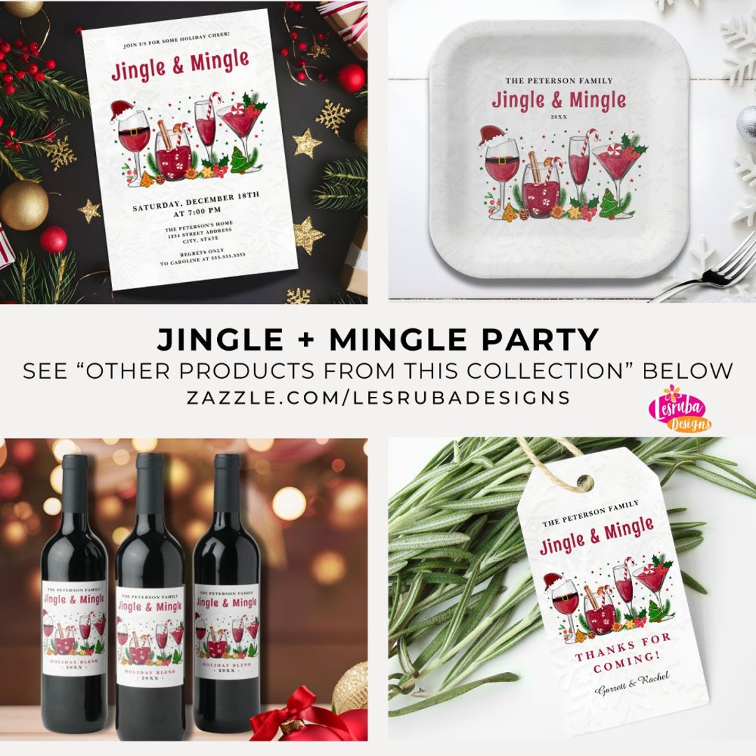 Jingle and Mingle Holiday Party Invitation | Zazzle