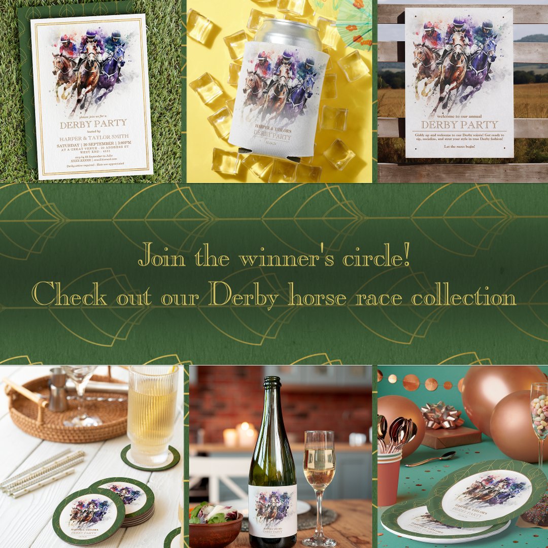 Elegant Race Horse Derby Party Equestrian Invitation | Zazzle