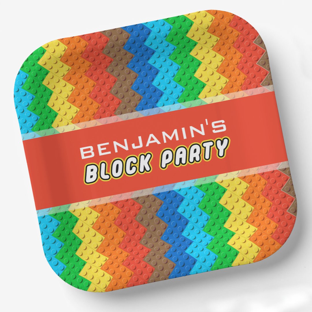 Kids Block Party Toy Building Bricks Balloon | Zazzle