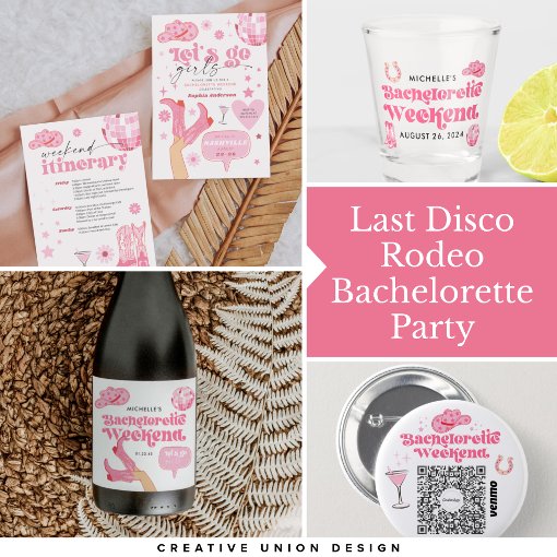 Last Disco Rodeo Bachelorette Party Nash Bash Invitation | Zazzle