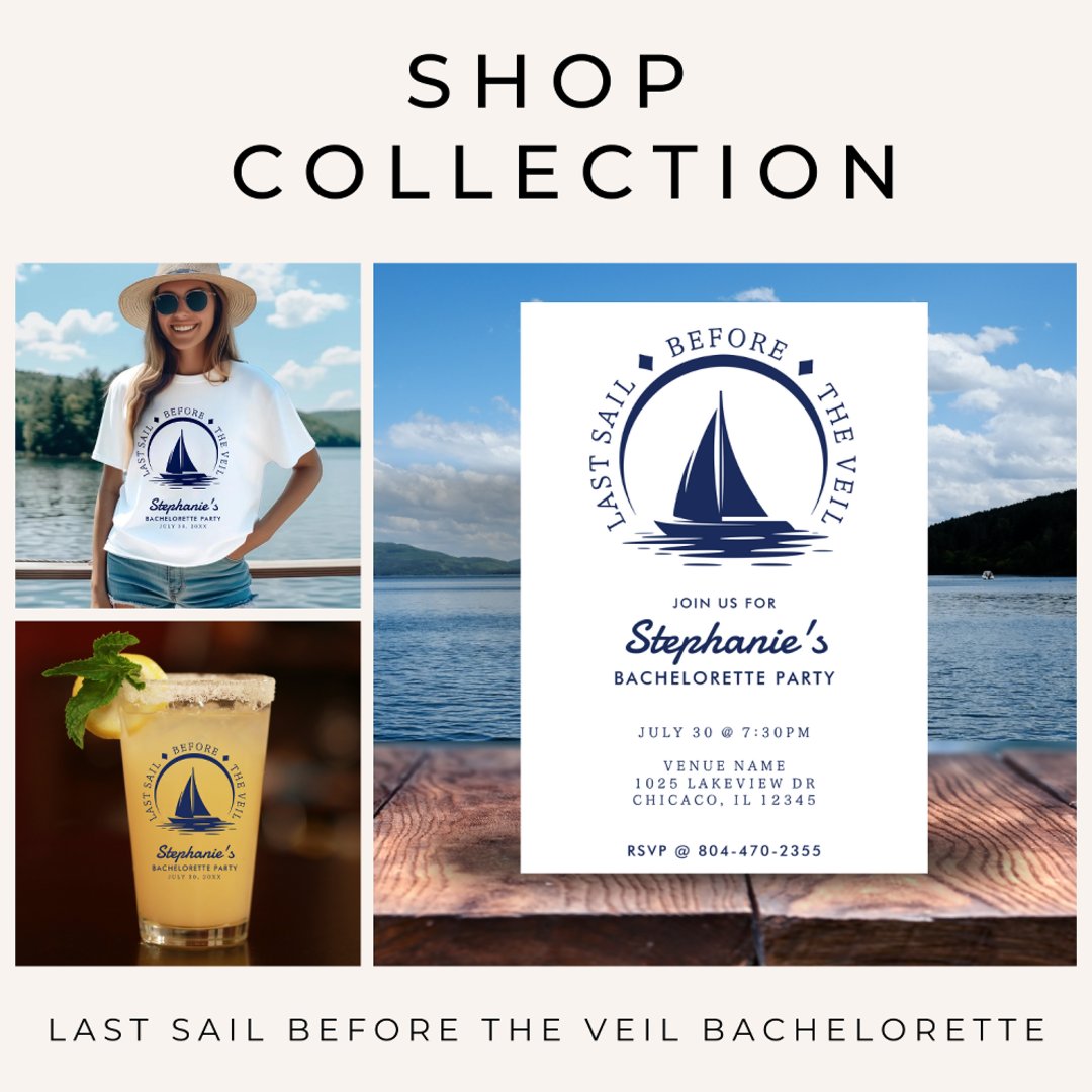 Last Sail Before the Veil Bachelorette Party Invitation | Zazzle
