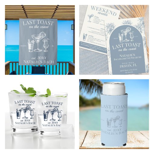 Last Toast On The Coast Beach Bachelorette Party Acrylic Tumbler | Zazzle