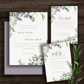 Elegant Lavender Eucalyptus Leafy Foliage Wedding Guest Book | Zazzle