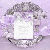 Lavender Purple & Silver Floral Elegant Wedding Invitation | Zazzle
