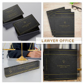 Luxury faux gold and black leather lawyer attorney pocket folder | Zazzle