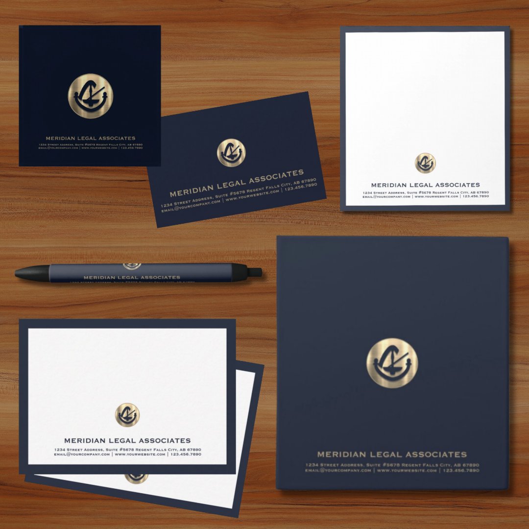 Elegant Blue Legal Note Card | Zazzle