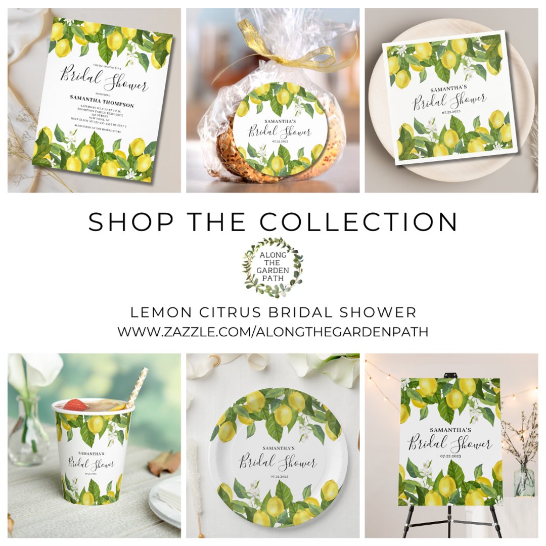 Budget Lemon Citrus Bridal Shower Invitation Flyer | Zazzle
