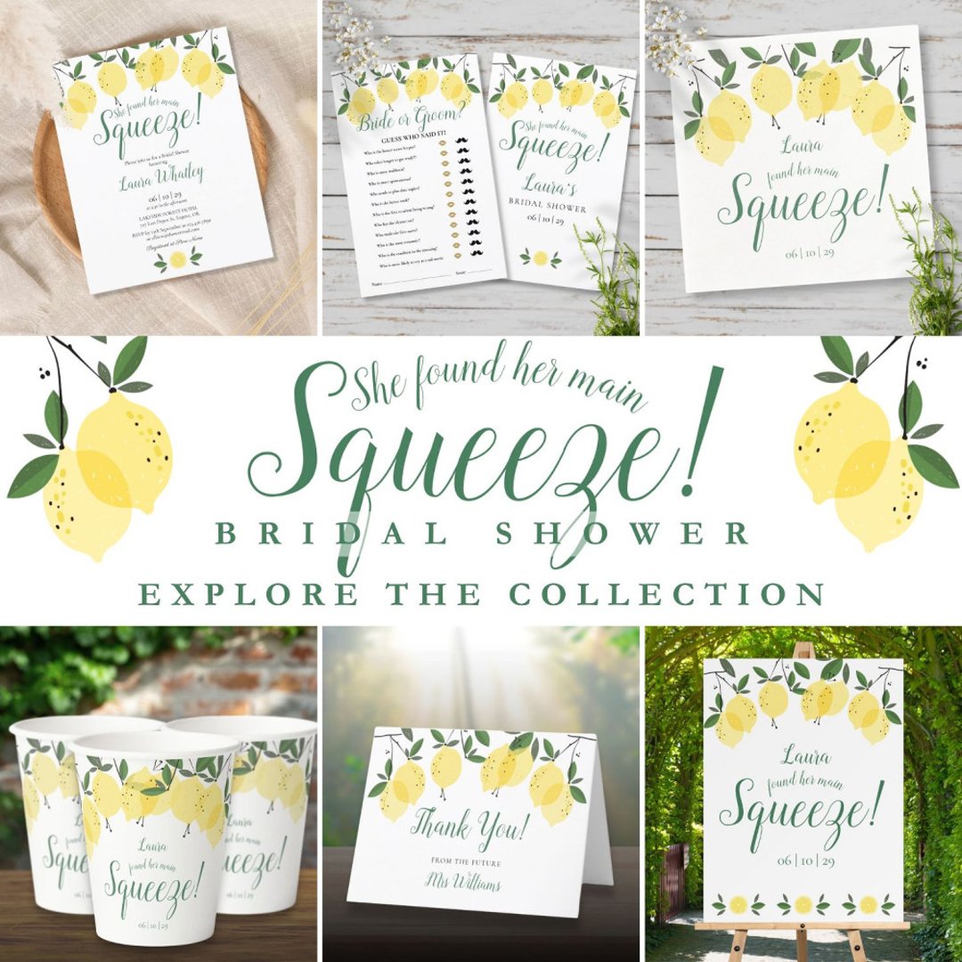 Main Squeeze Lemons Couples Shower Invitation | Zazzle