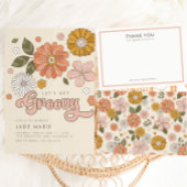 Let's Get Groovy Vintage Floral Girls Birthday Invitation | Zazzle