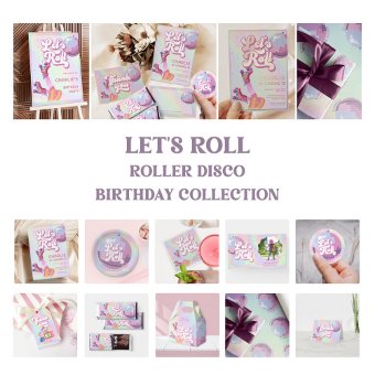 Let's Roll Fun Retro Roller Skating Girls Birthday Classic Round ...