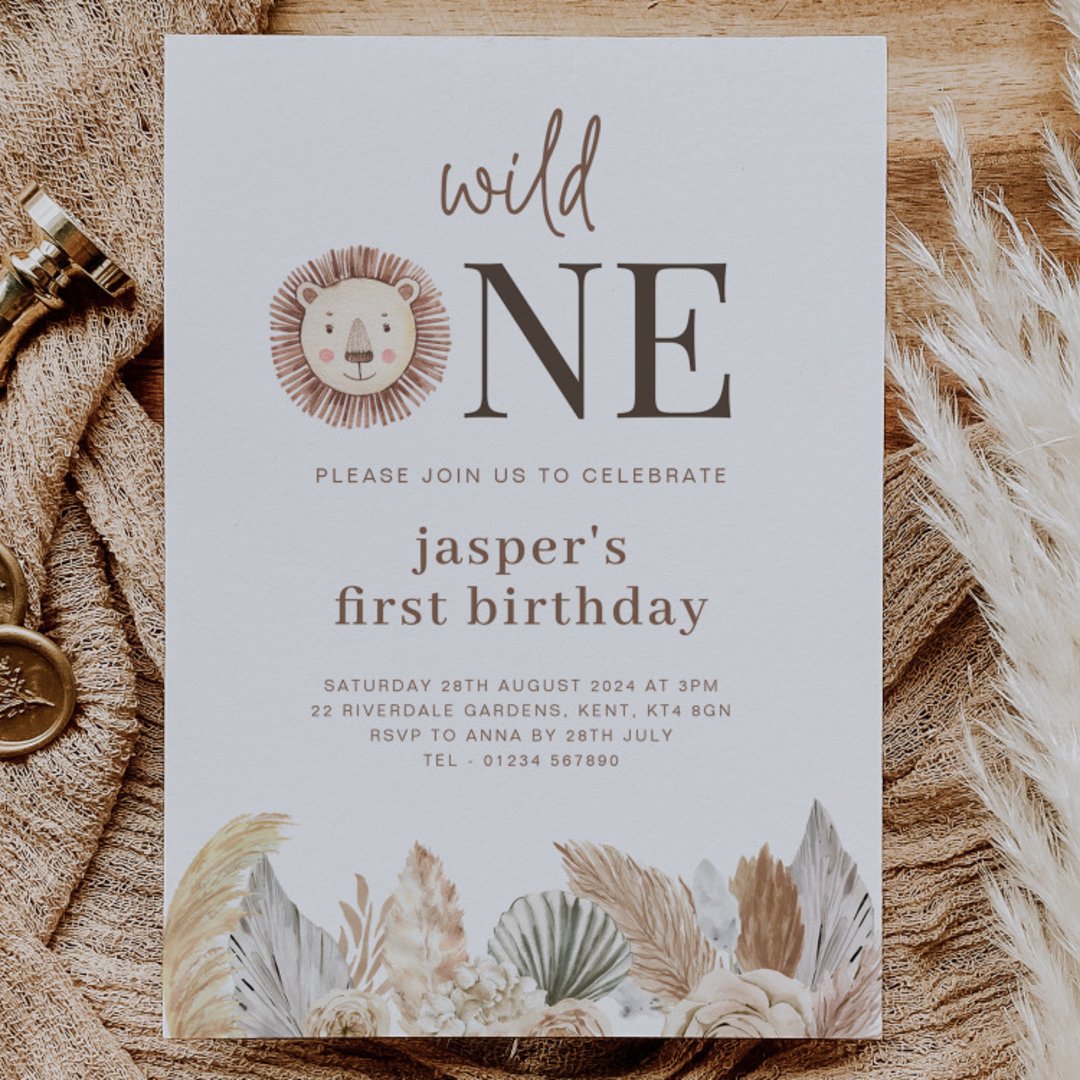Lion Face Photo Invitation | Zazzle
