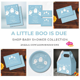 Ghost Boo Blue Boy Halloween Baby Shower Napkins | Zazzle