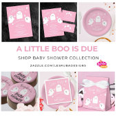 Pink Halloween Ghost Girl Baby Shower Favor Boxes | Zazzle