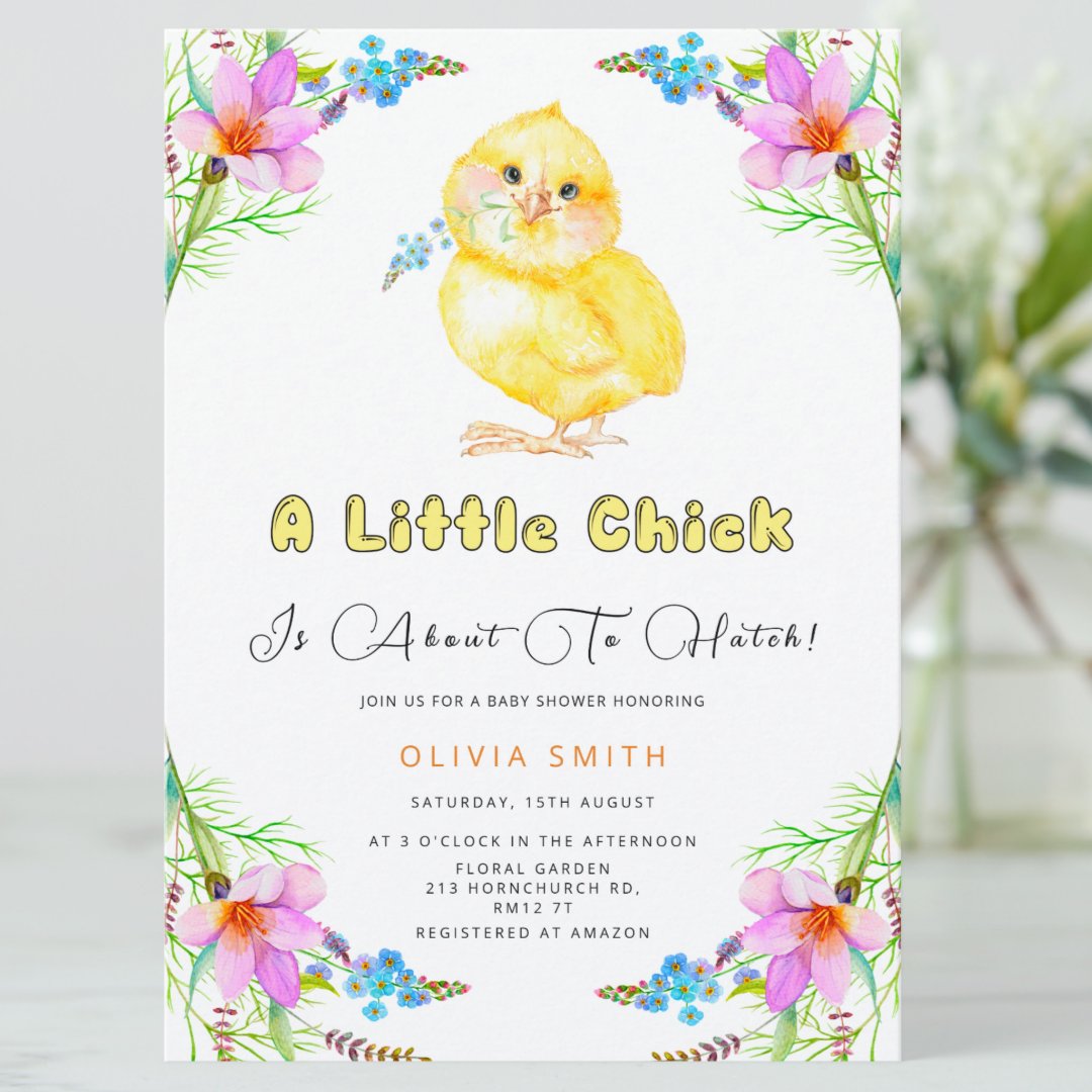Cute Chick About to Hatch Baby Shower Invitation | Zazzle