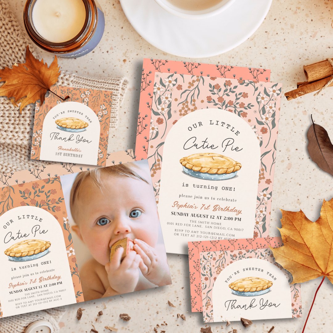 Little Cutie Pie Pink Floral 1st Birthday Welcome Foam Board | Zazzle