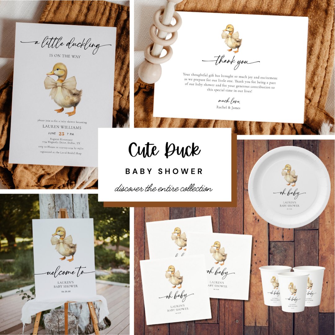 Gender Neutral Watercolor Duck Baby Shower Invitation | Zazzle