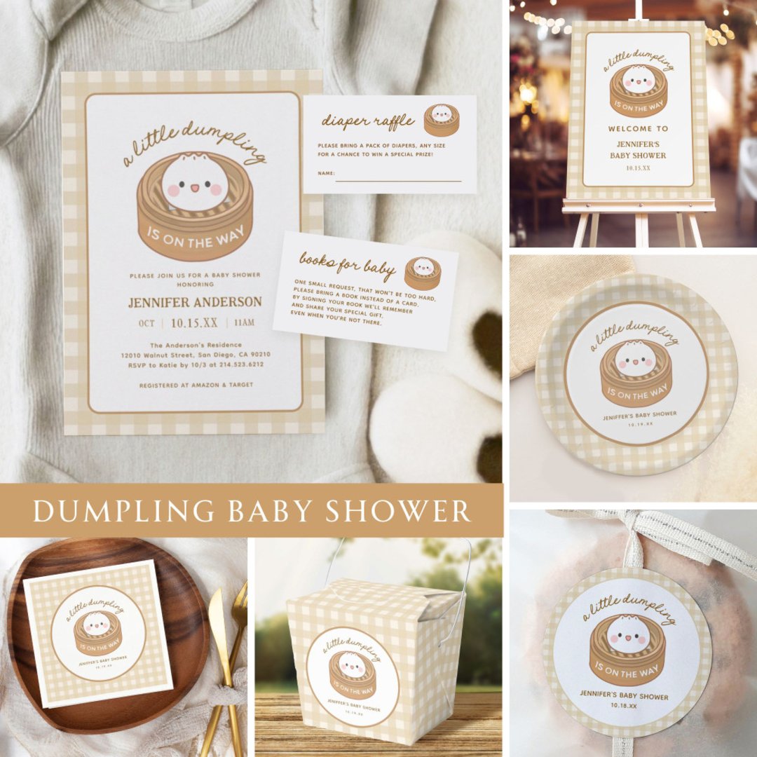 Little Dumpling Baby Shower Thank You Favor Tags | Zazzle