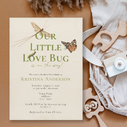 Cute Our Little Love Bug Baby Invitation | Zazzle