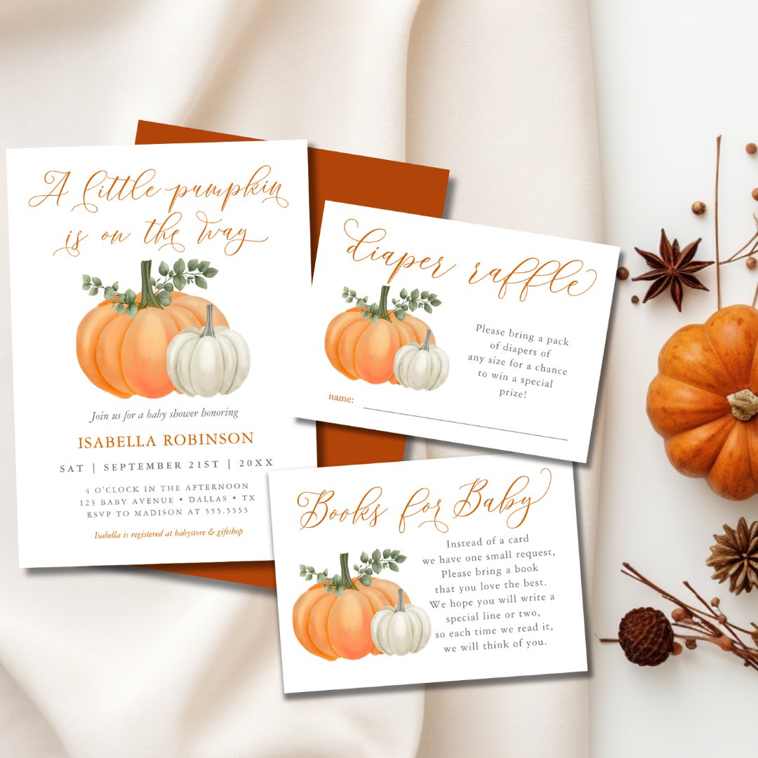 A Little Pumpkin Fall Baby Shower | Gender Neutral Invitation | Zazzle