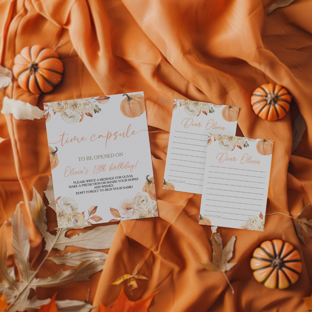 A Little Pumpkin Fall Baby Shower Drinks Sign | Zazzle