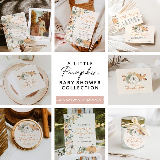 Boho A Little Pumpkin Floral Fall Baby Shower Invitation | Zazzle
