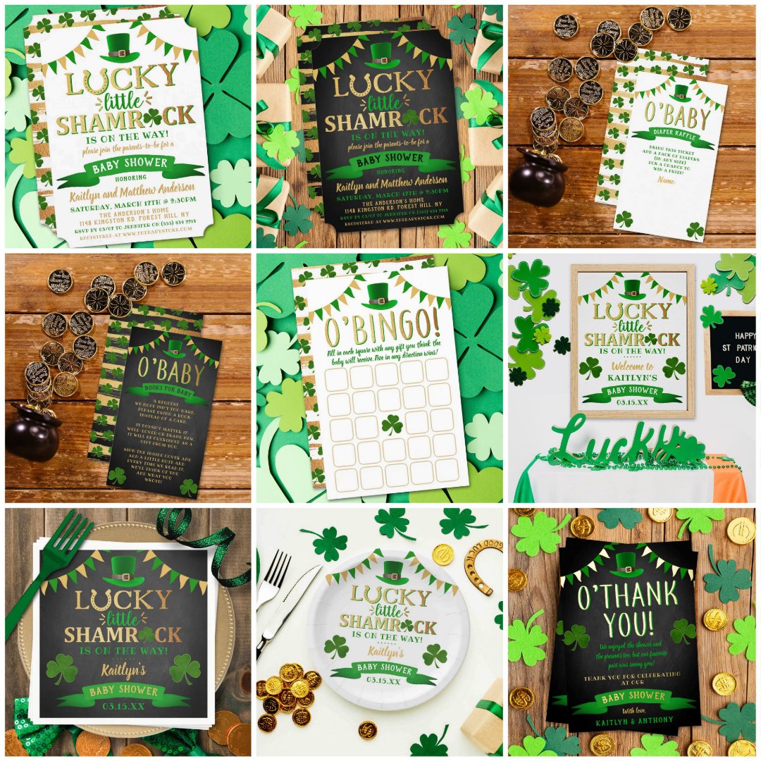 Little Shamrock St. Patrick's Day Baby Shower Poster | Zazzle