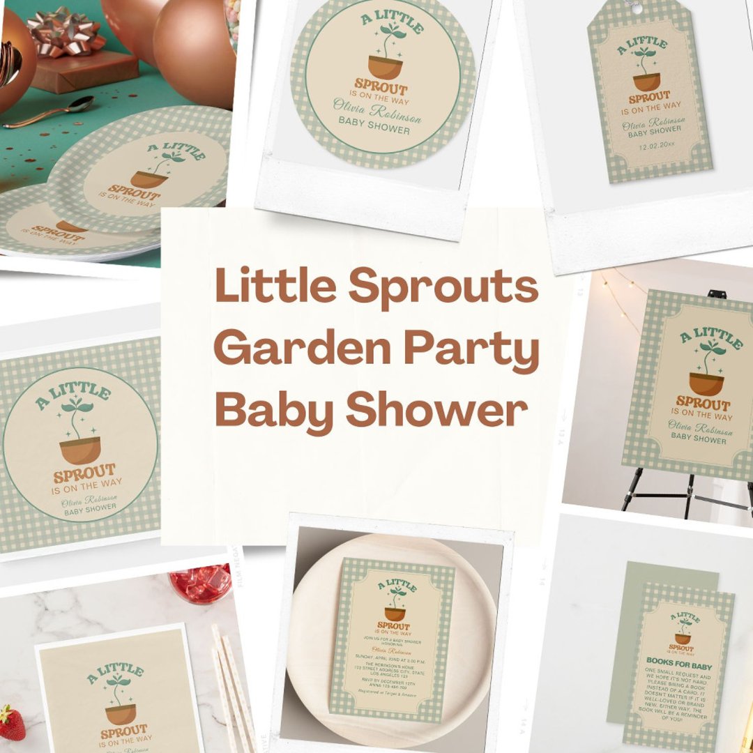 Little Sprouts Garden Party Baby Shower Napkins | Zazzle