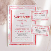 Little Sweetheart Girl Baby Shower Heart Heart Sticker | Zazzle