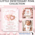 Little Sweetheart Pink Valentines Girl Baby Shower Invitation | Zazzle