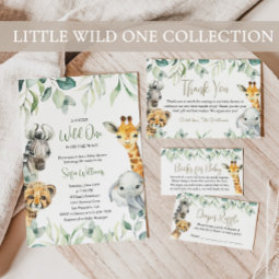 Pink Little Wild One Safari Baby Shower Invitation | Zazzle