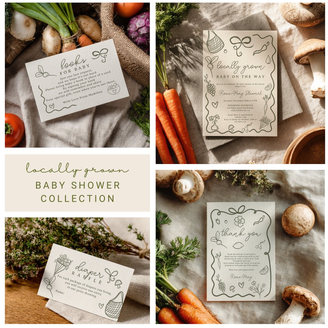 Locally Grown Baby Shower Rustic Farmer’s Market Gift Tags | Zazzle