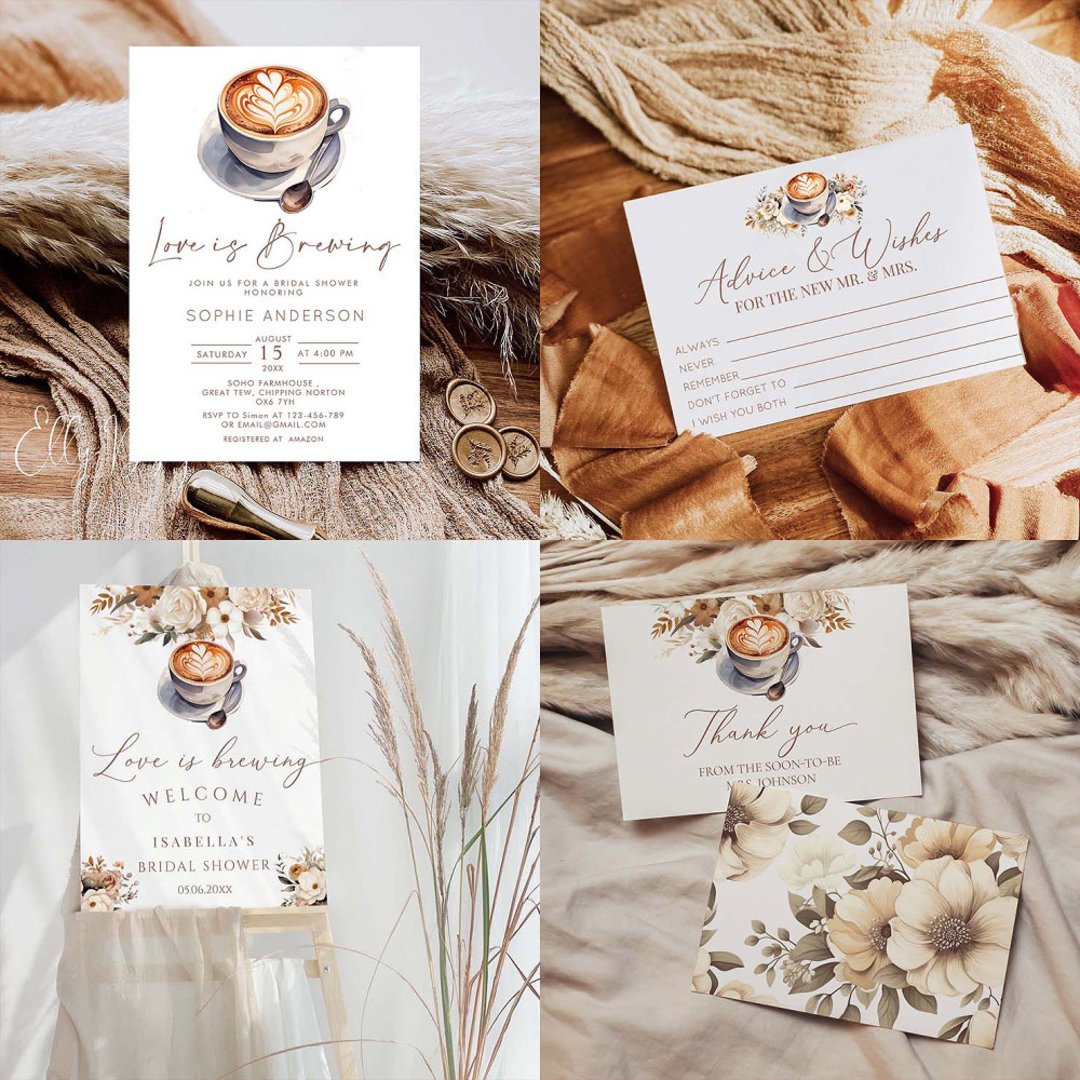 Love Is Brewing Coffee Bridal Shower Invitation | Zazzle