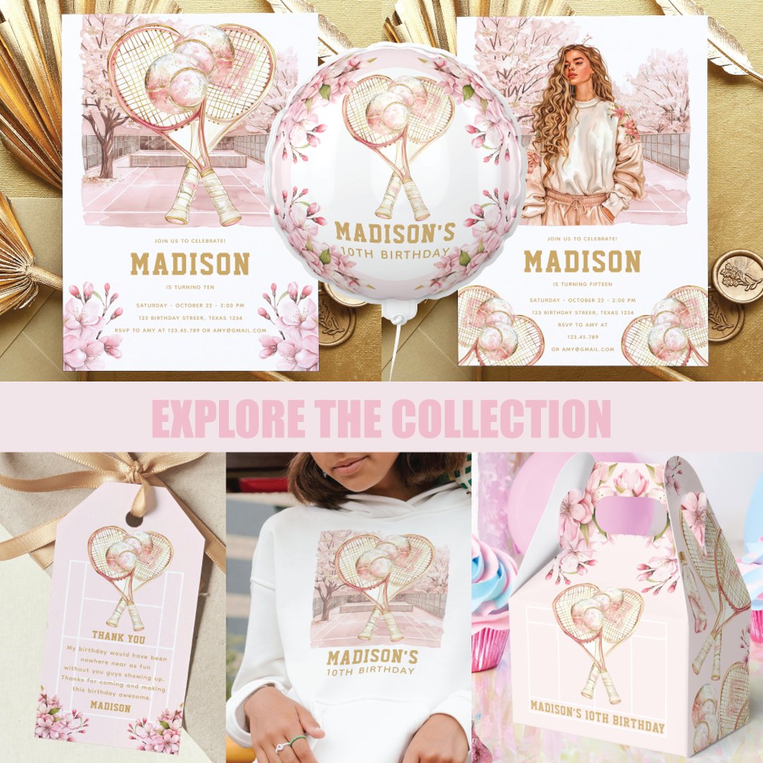 Tennis Personalized Girl Birthday Favor Boxes | Zazzle