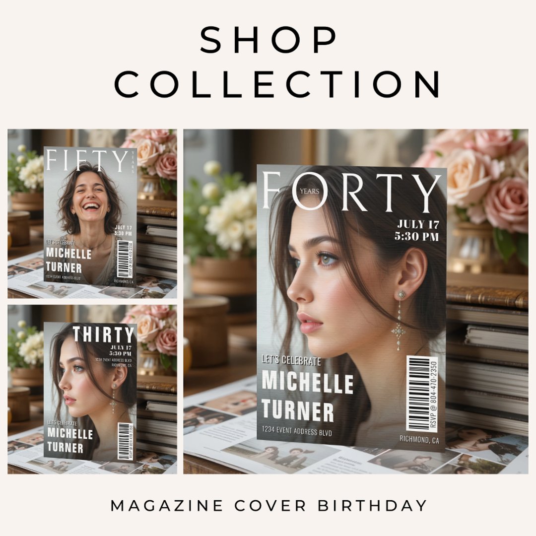Magazine Cover Photo 30th Birthday Party Invitation | Zazzle
