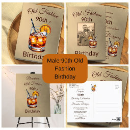 90th Old Fashion Cocktail Male Birthday Invitation | Zazzle