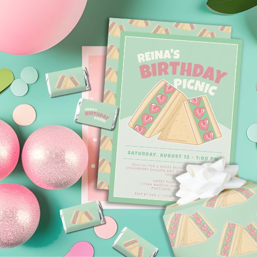Matcha Strawberry Sandwich Happy Birthday Card | Zazzle