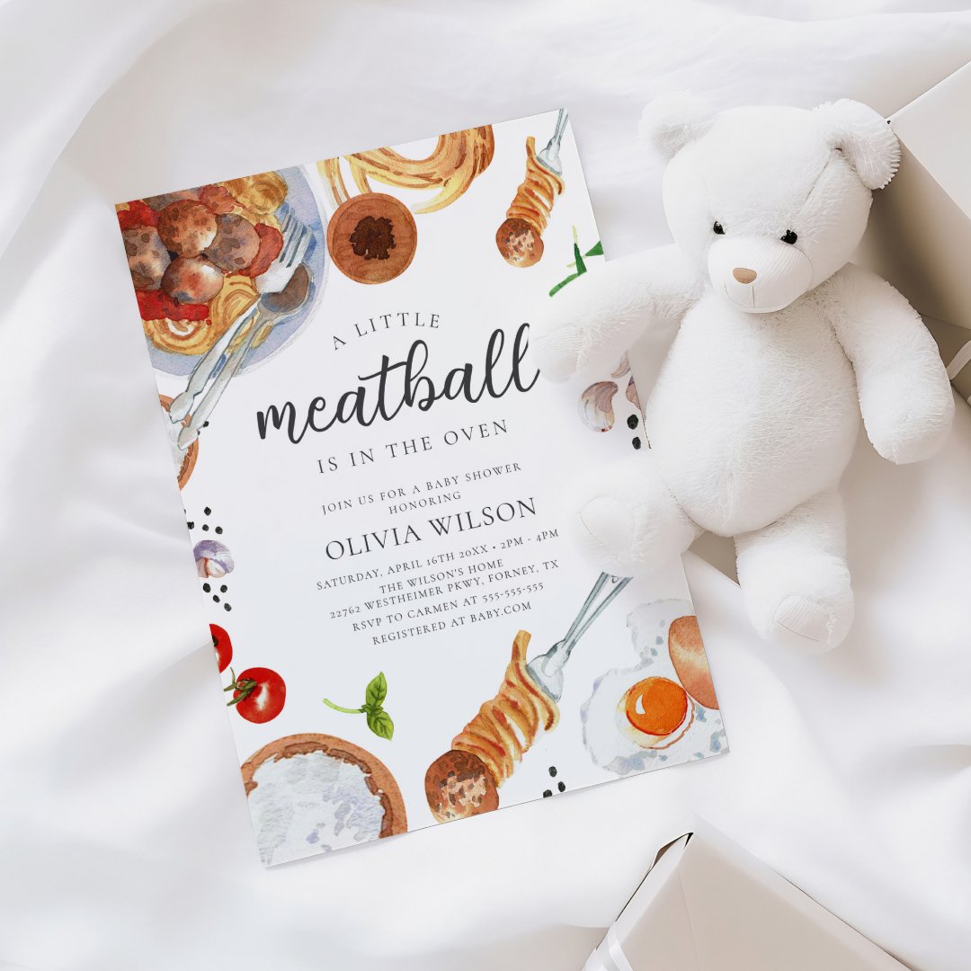 Meatball Italian Baby Shower Invitation | Zazzle