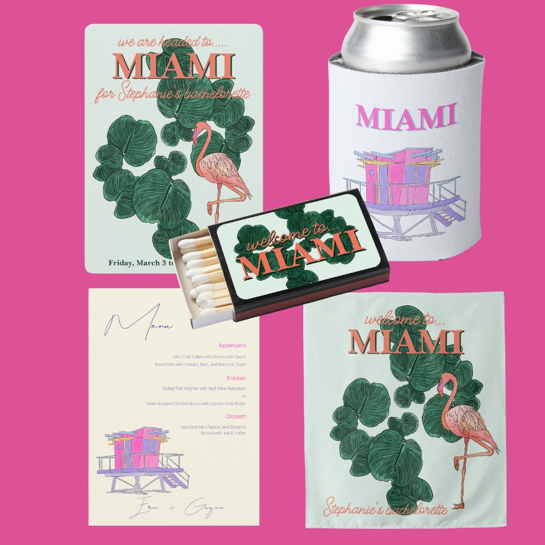bachelorette party in Miami Invitation | Zazzle