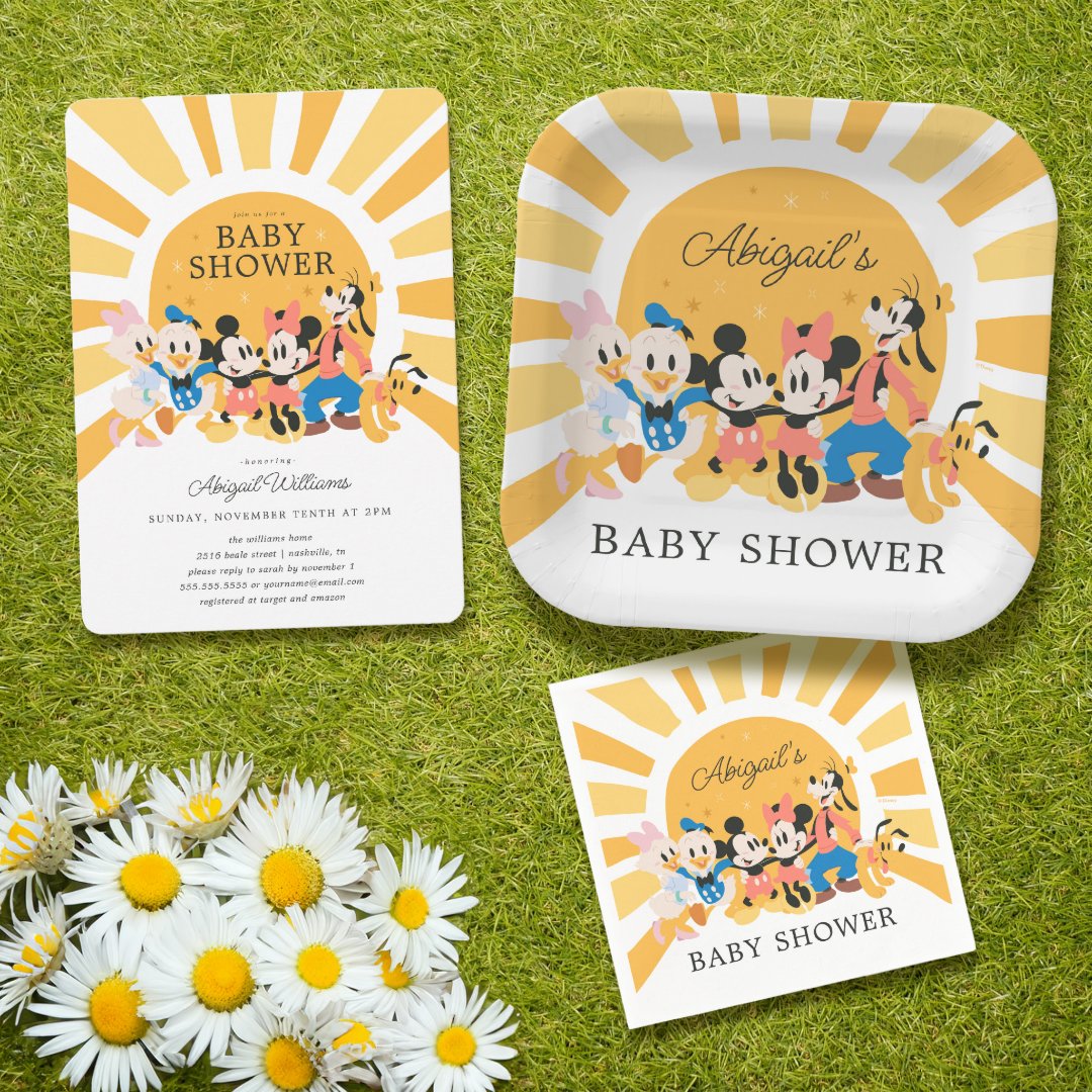 Mickey and Friends Sunshine Baby Shower Invitation | Zazzle
