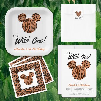 Mickey Mouse | Wild One 1st Birthday Invitation | Zazzle