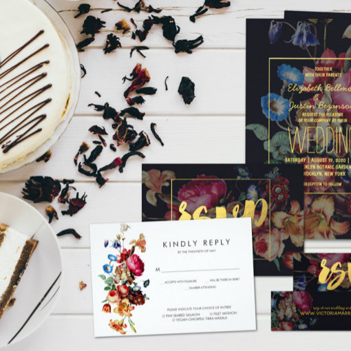 Midnight Garden Wedding Invitation | Zazzle