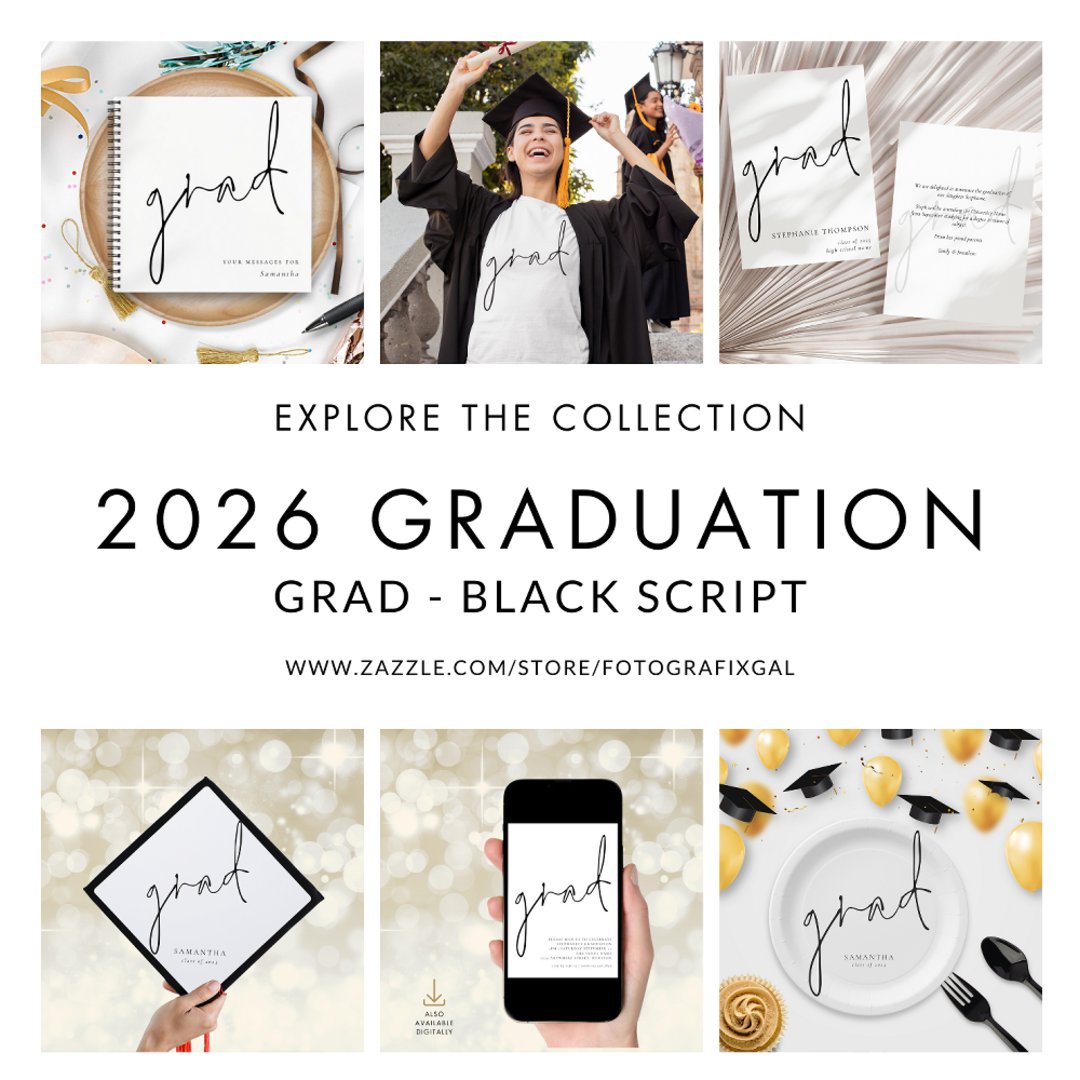 Diagonal Script Graduation Grad Arch Save the Date | Zazzle