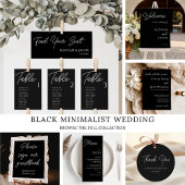 Black Wedding Table Seating Chart Cards | Zazzle