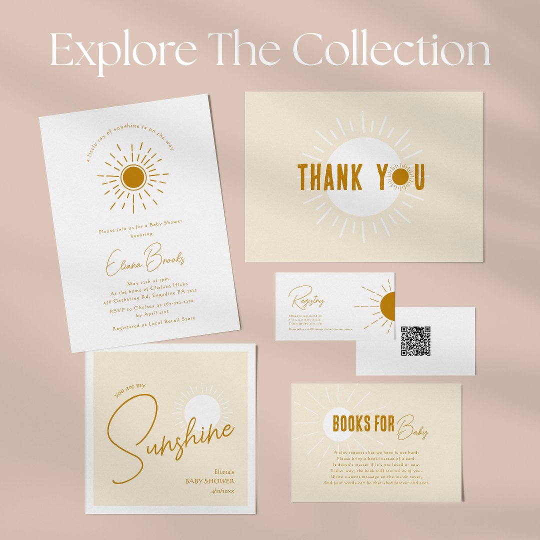 Minimalist Boho You Are My Sunshine Baby Shower Invitation | Zazzle