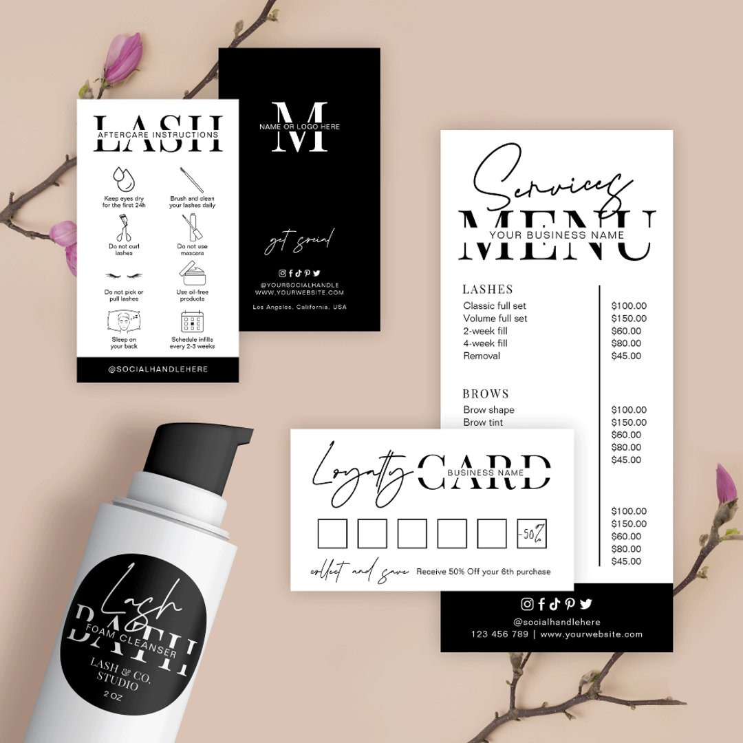 Minimalist Black White Script Logo Rewards Loyalty Card | Zazzle