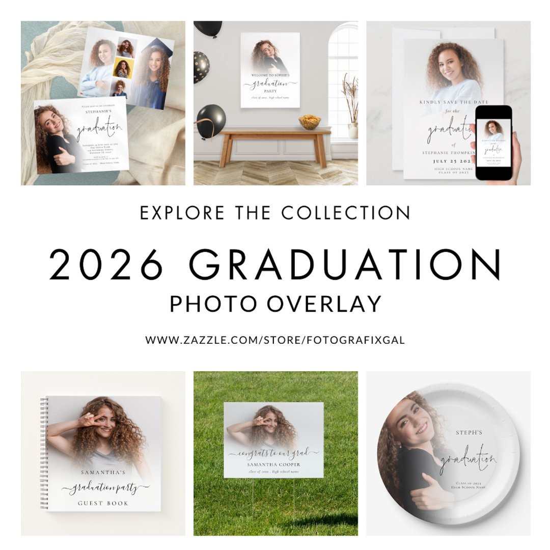 Photo Overlay QR Code Script Graduation Party All In One Invitation ...