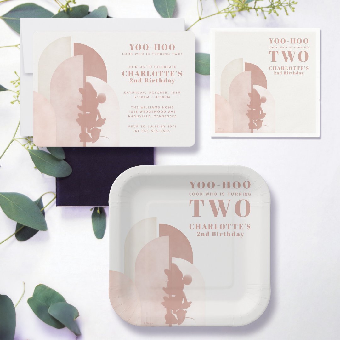 Minnie Mouse Boho Birthday Paper Plates | Zazzle