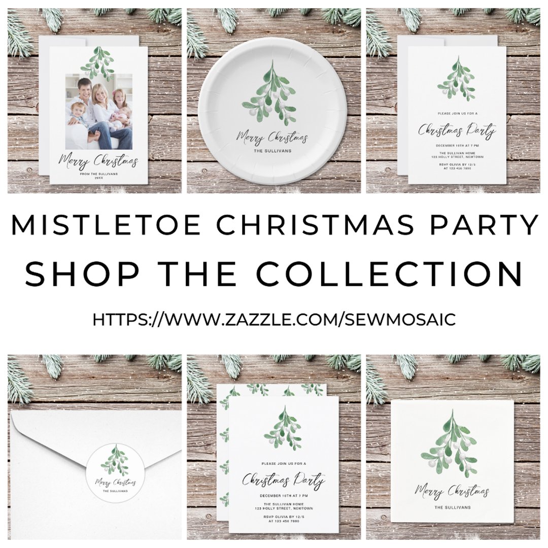 Budget Mistletoe Christmas Party Invitation | Zazzle