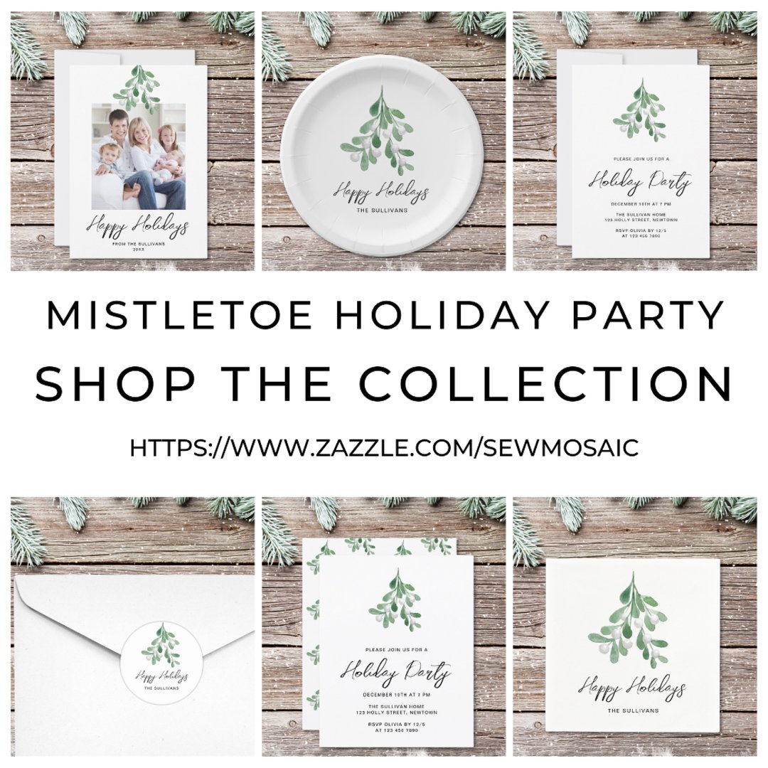 Winter Greenery Mistletoe Happy Holidays Photo Holiday Card | Zazzle