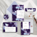 Elegant Purple Modern Brush Stroke Wedding Invitation | Zazzle